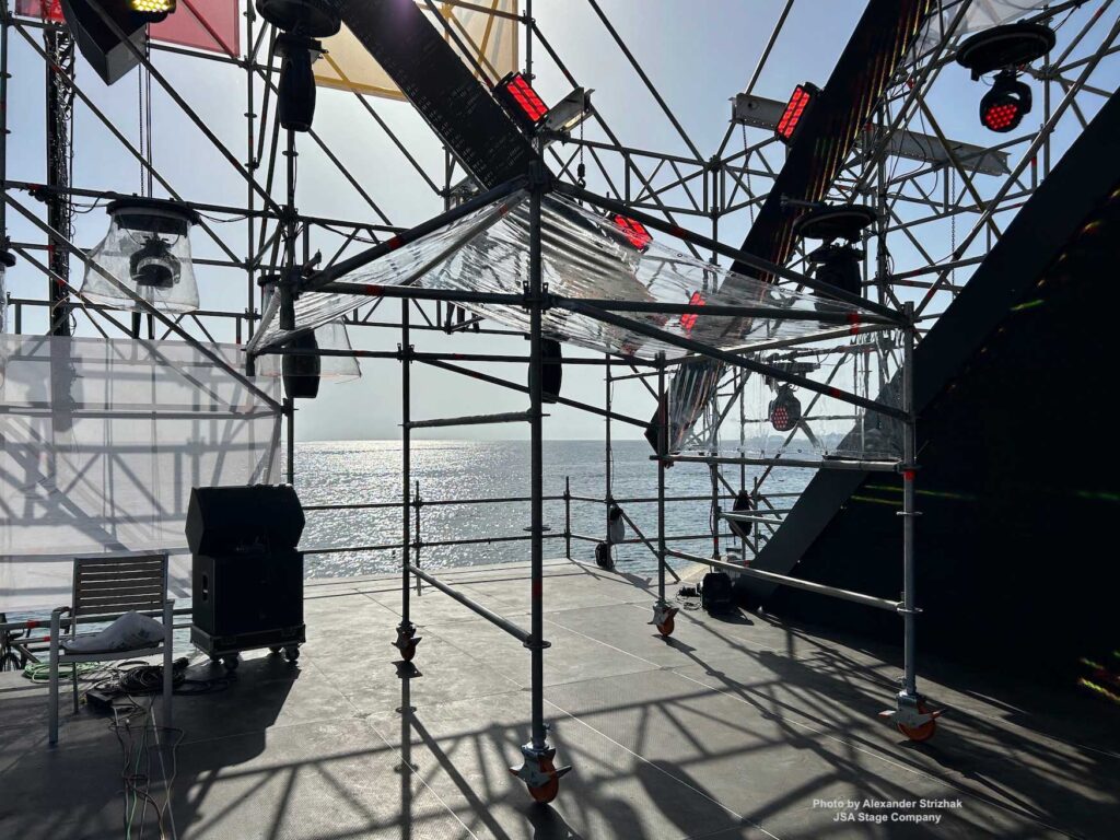 “TRIANGULAR” STAGE ON THE SEA BEACH FOR A CORPORATE FESTIVAL IN TURKEY ...